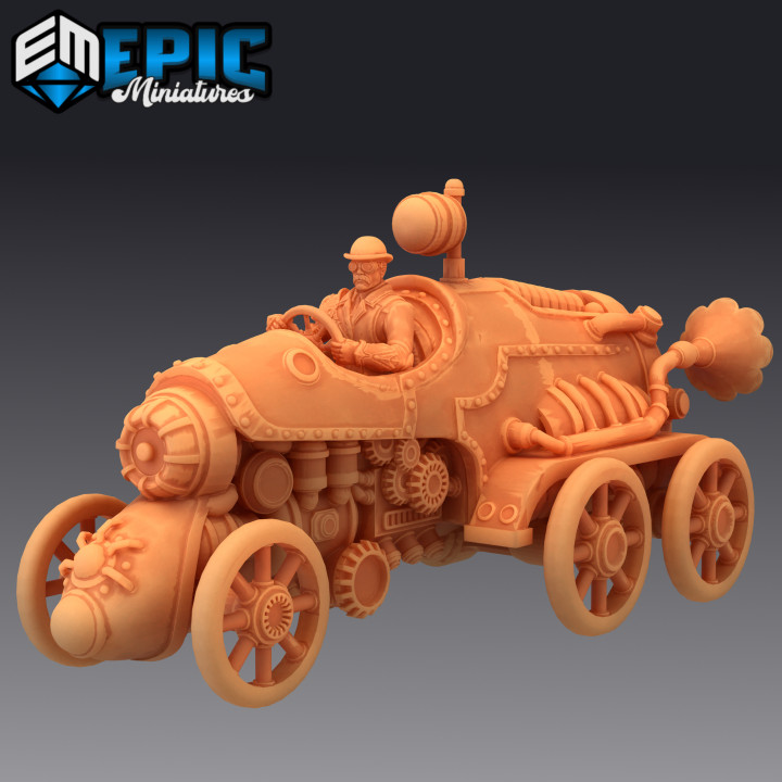 3D Printable Steam Tech x600 Roadbuzzer / Steampunk Car Construct ...