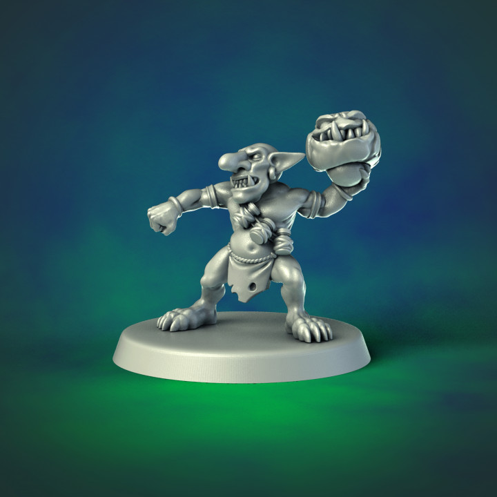 3D Printable Snotling Thrower 1 by Punga Miniatures