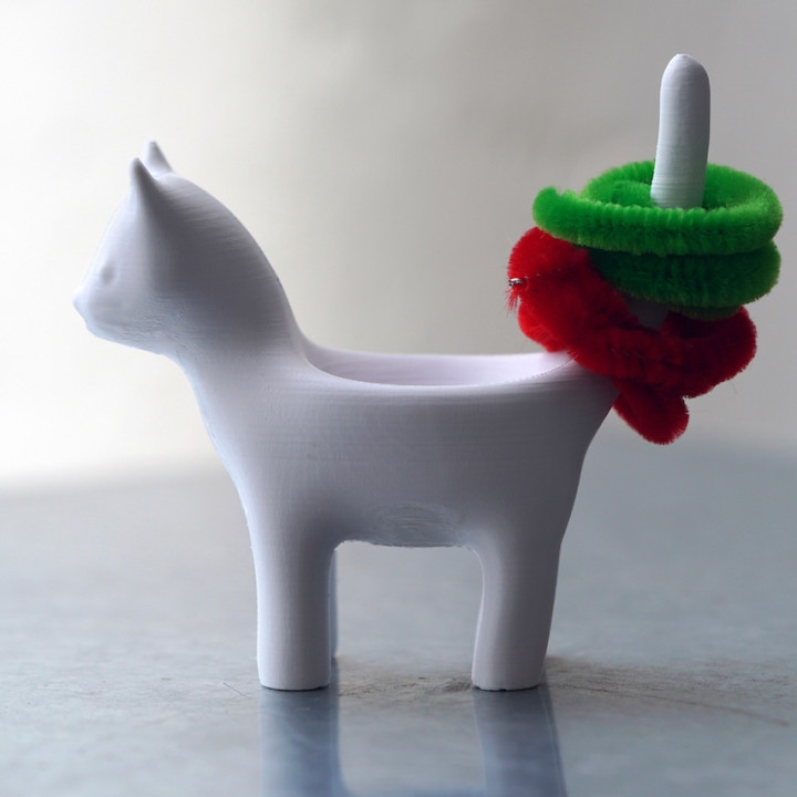 3D Printable Cat ring holder by Philippe Barreaud