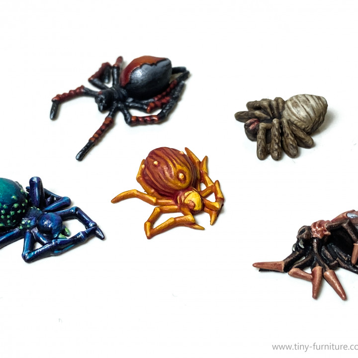 3D Printable Dead Spiders (Harvest of War) by Tiny Furniture