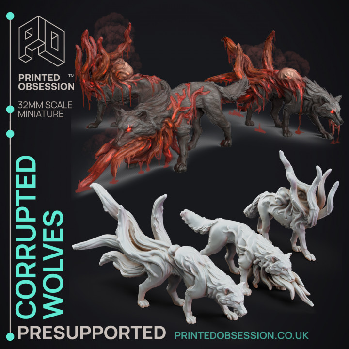 3D Printable Corrupted Wolves - 3 Horror Models - The Mists of Change ...