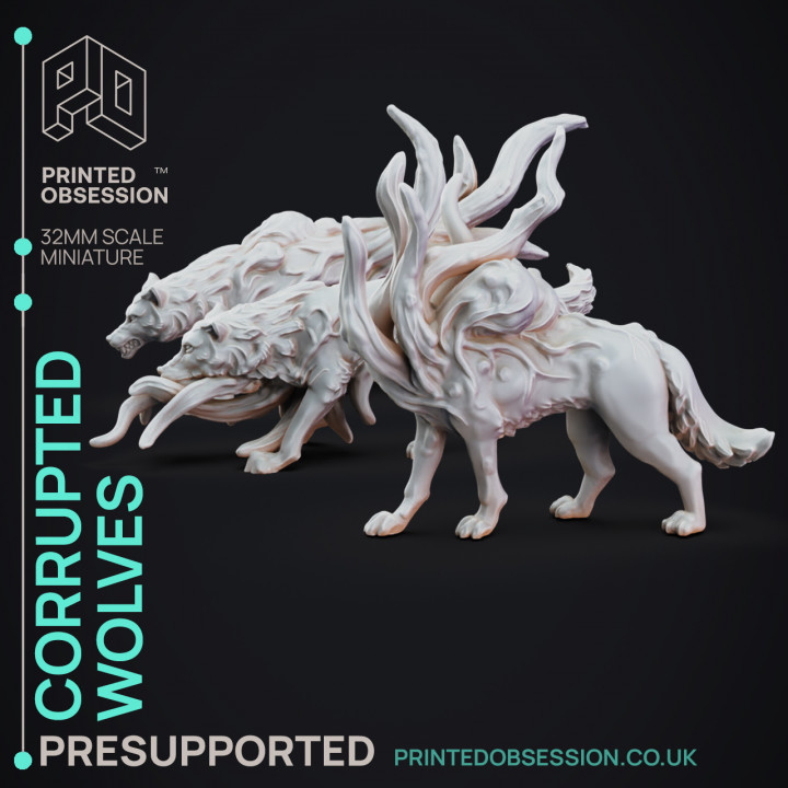 3D Printable Corrupted Wolves - 3 Horror Models - The Mists of Change ...