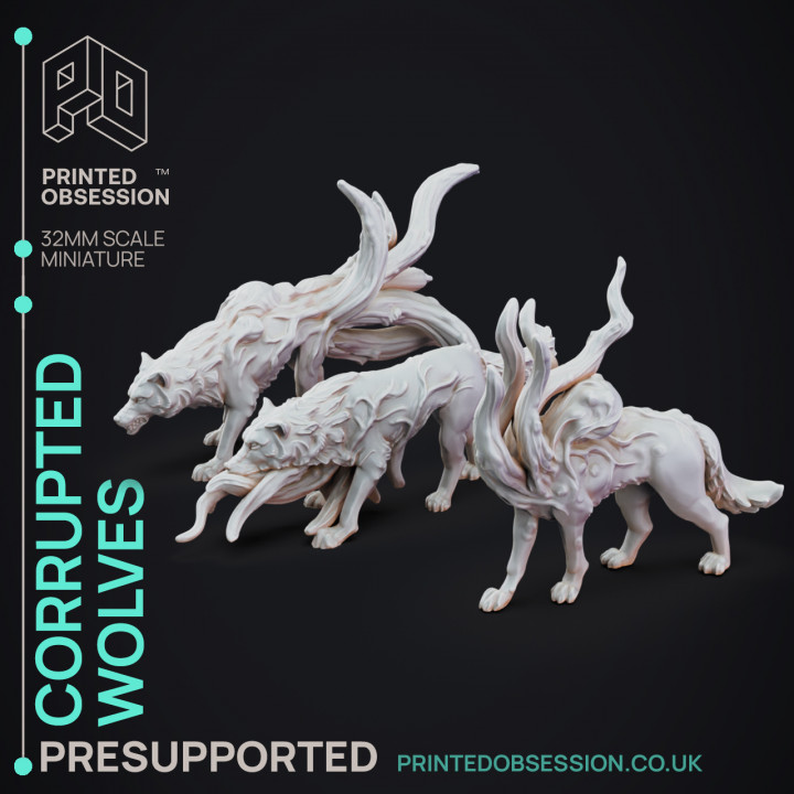 3D Printable Corrupted Wolves - 3 Horror Models - The Mists of Change ...