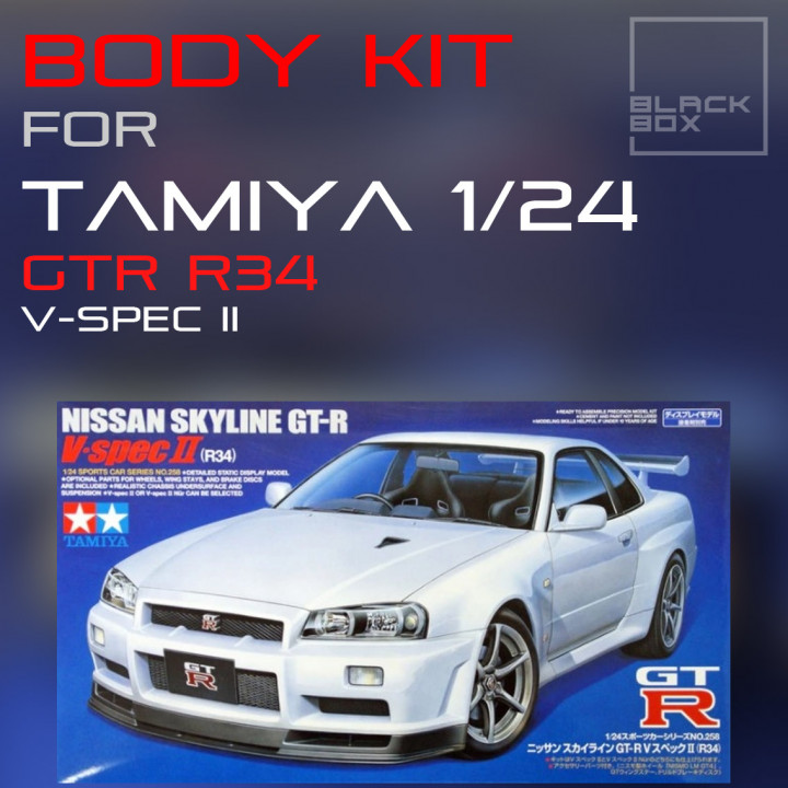 3D Printable GTR R34 VspecII BODYKIT For Tamiya 1/24 by black-box ...