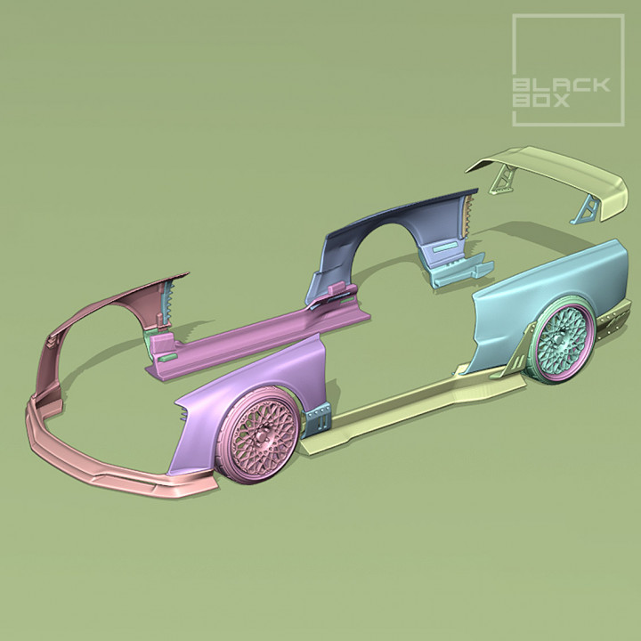3D Printable GTR R34 VspecII BODYKIT For Tamiya 1/24 by black-box ...