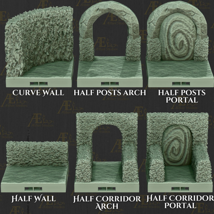 3D Printable AEHDGE0 - Hedge Maze Starter Set by Aether Studios