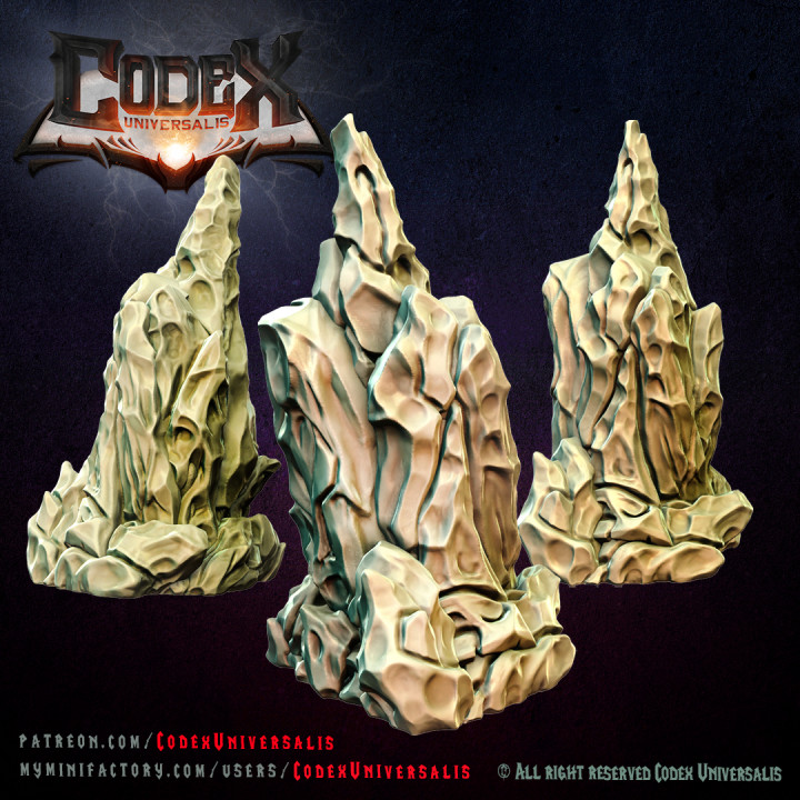 3D Printable Rock spider Pack by Codex Universalis