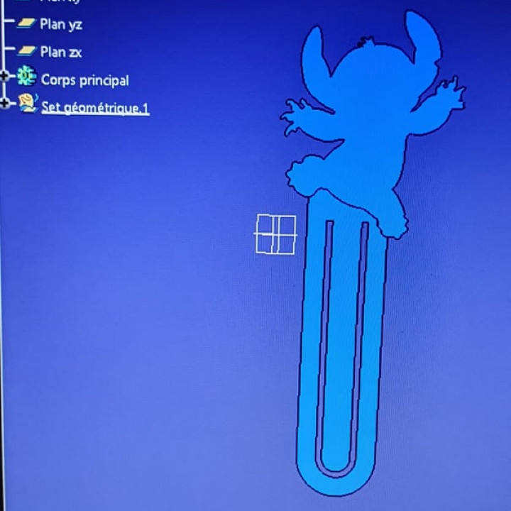 3D Printable Stitch bookmark by Barlier Florian