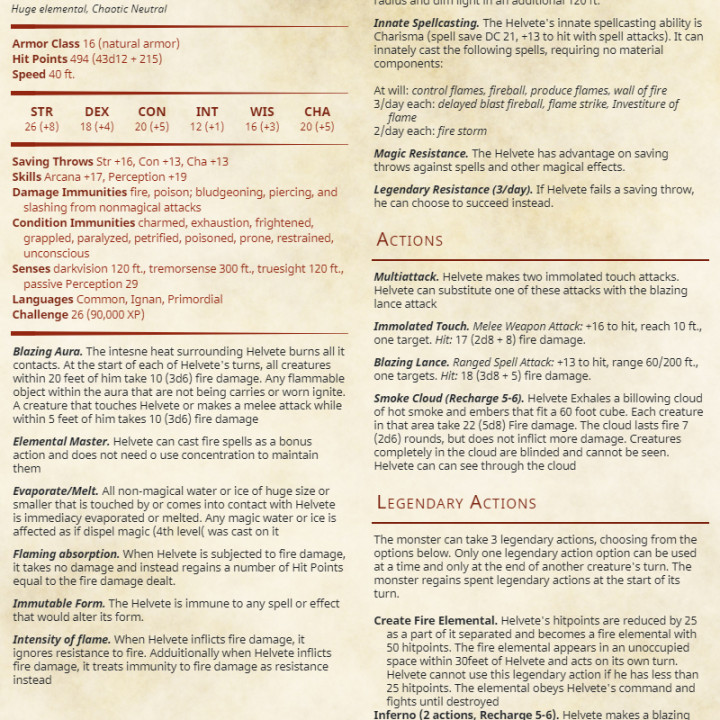 3D Printable Helvete, the Apostle of Flame by Cult of Pickle