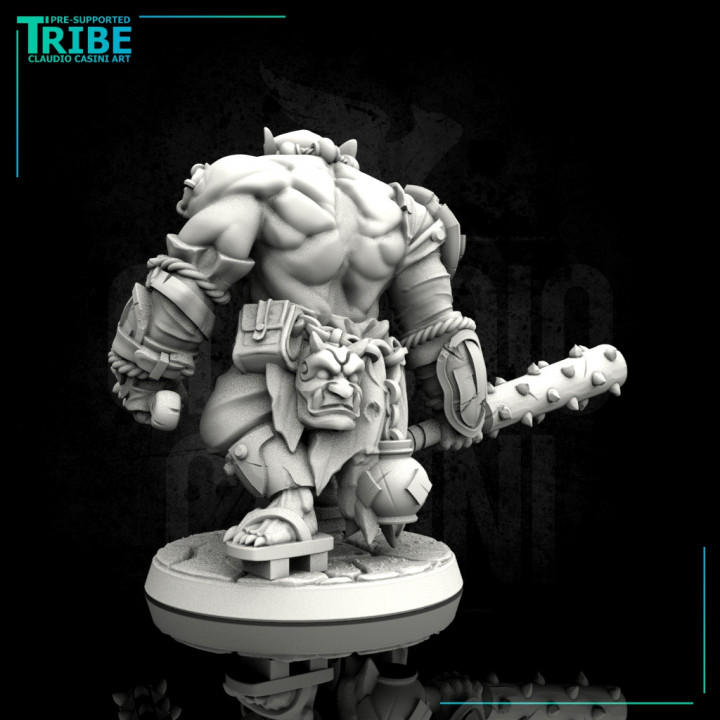 3D Printable (0029) Male orc oni with clubs by Claudio Casini Art