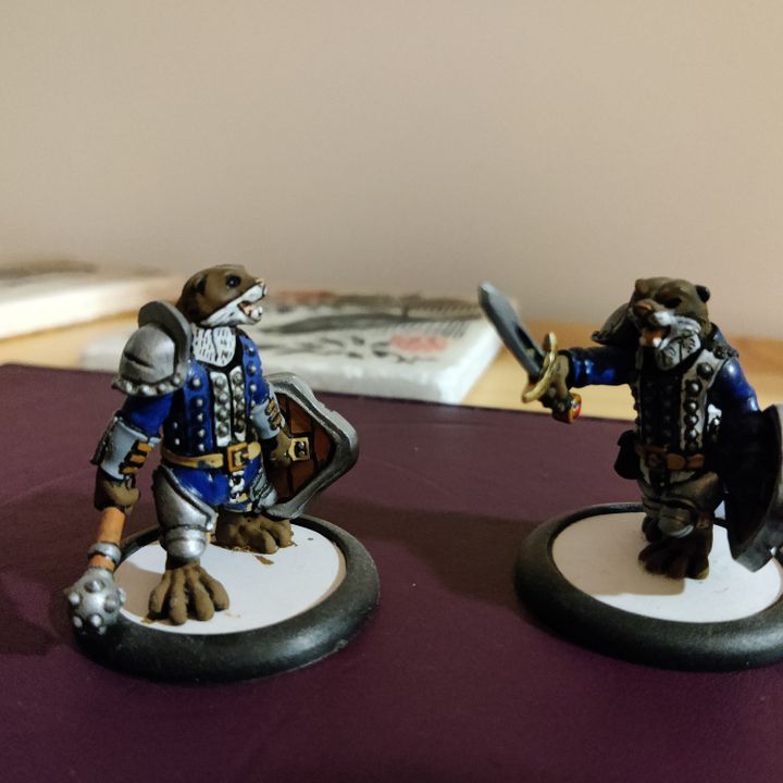 3D Print of Otter's with hand weapons and shields (pre supported) by ...