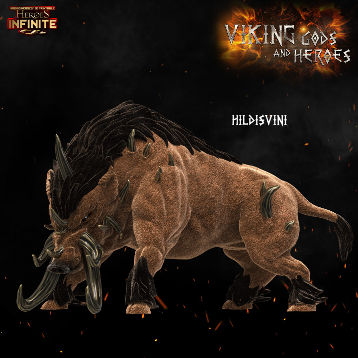 3D Printable Hildisvini, Freya's Boar by Heroes Infinite