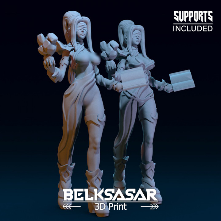 3D Printable Girl Earth Wizard All variants by Belksasar