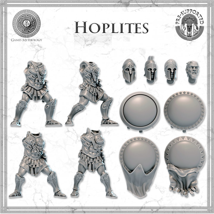 3D Printable Modular Hoplites by Games Mythology