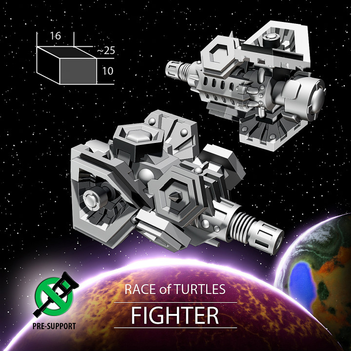 3D Printable FIGHTER for Turtle Race by ИVAN