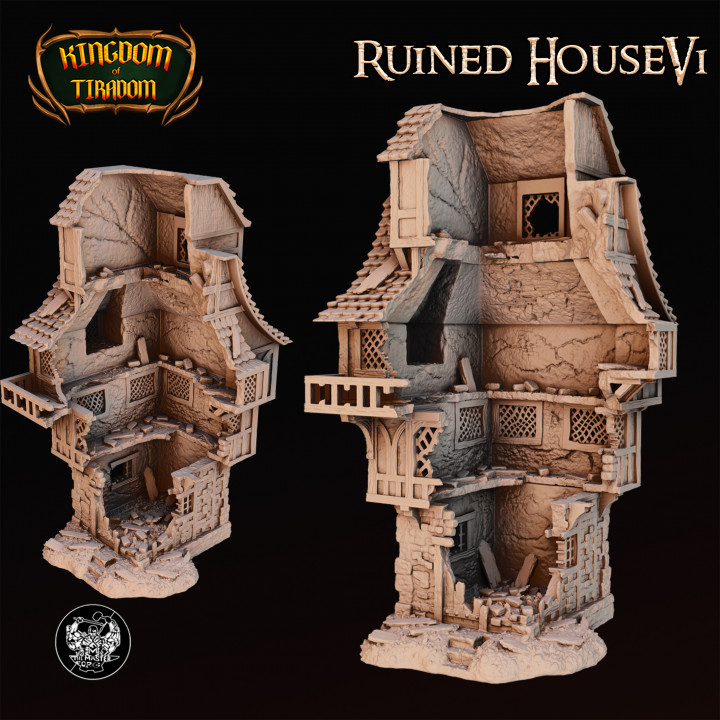 3D Printable Ruined Building Set (Addon) by The Master Forge