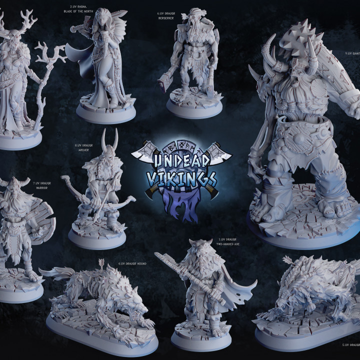 3D Printable July 2021 Release - Undead_Vikings by DrunkenDwarf