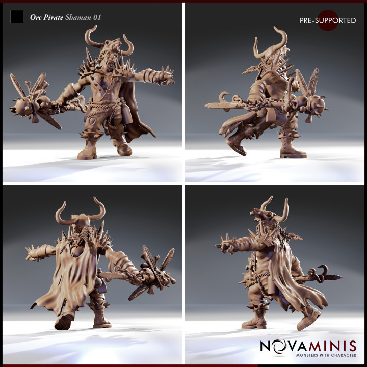 3D Printable Orc Pirate Shaman 01 by NovaMinis