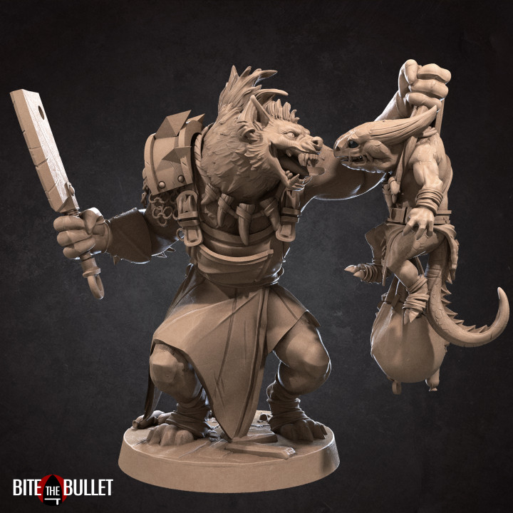 3D Printable Ukor Meathook, the Butcher Gnoll by Bite the Bullet