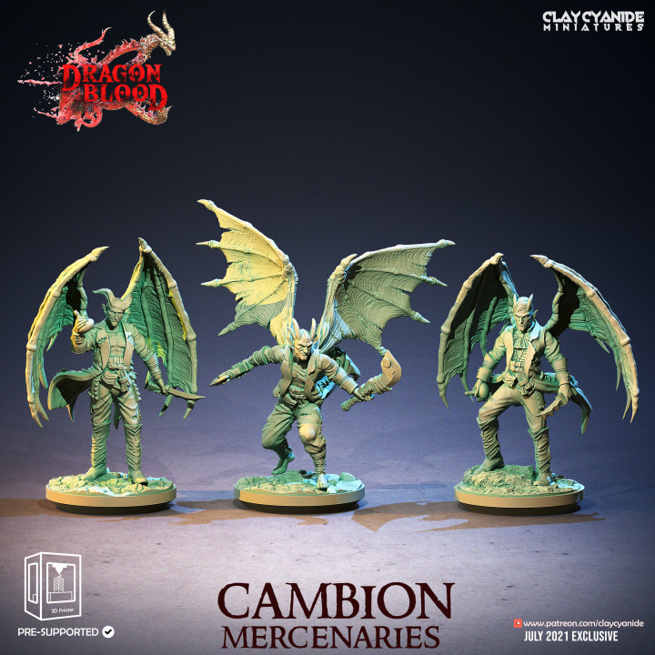 3D Printable Cambion Mercenaries by Clay Cyanide Miniatures