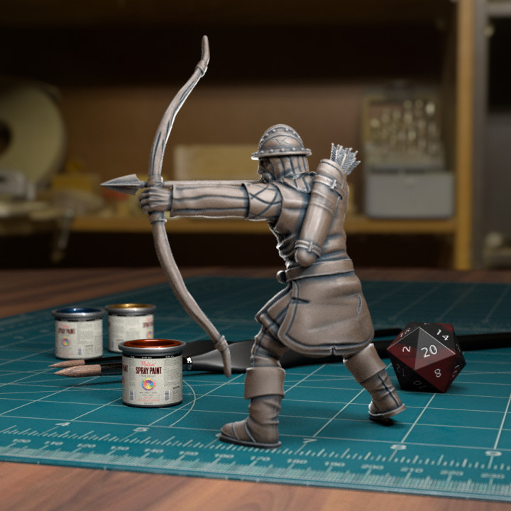 3D Printable City Guard Bow Draw [Pre-Supported] by TytanTroll Miniatures