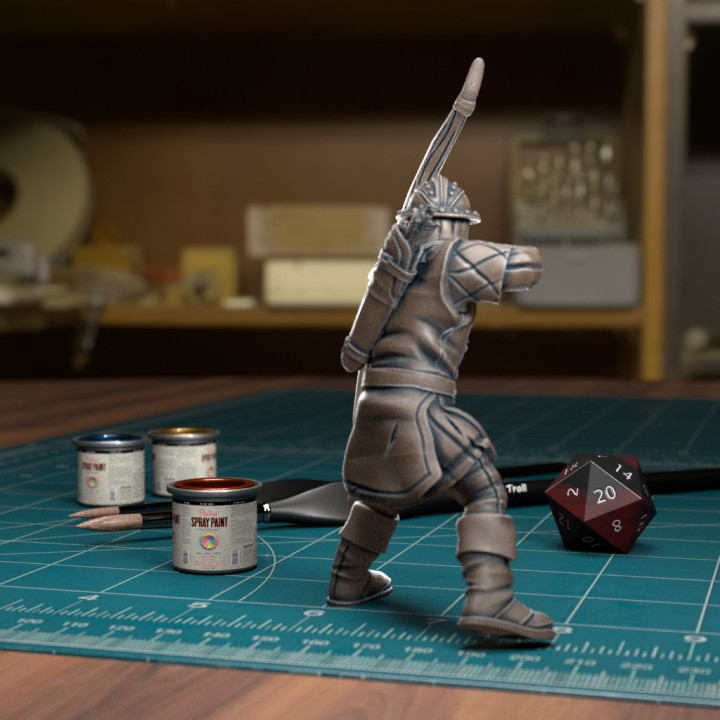 3D Printable City Guard Bow Draw [Pre-Supported] by TytanTroll Miniatures