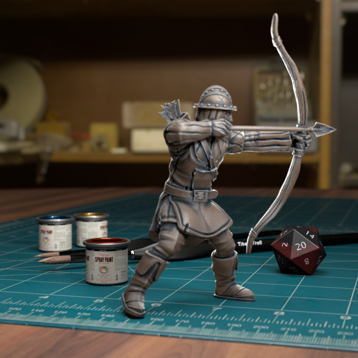 3D Printable City Guard Bow Draw [Pre-Supported] by TytanTroll Miniatures