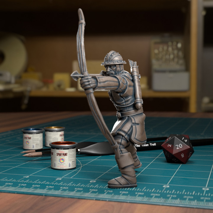 3D Printable City Guard Bow Draw [Pre-Supported] by TytanTroll Miniatures