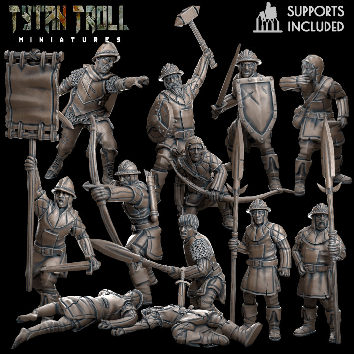 3D Printable City Guard Bundle [Pre-Supported] 1 by TytanTroll Miniatures