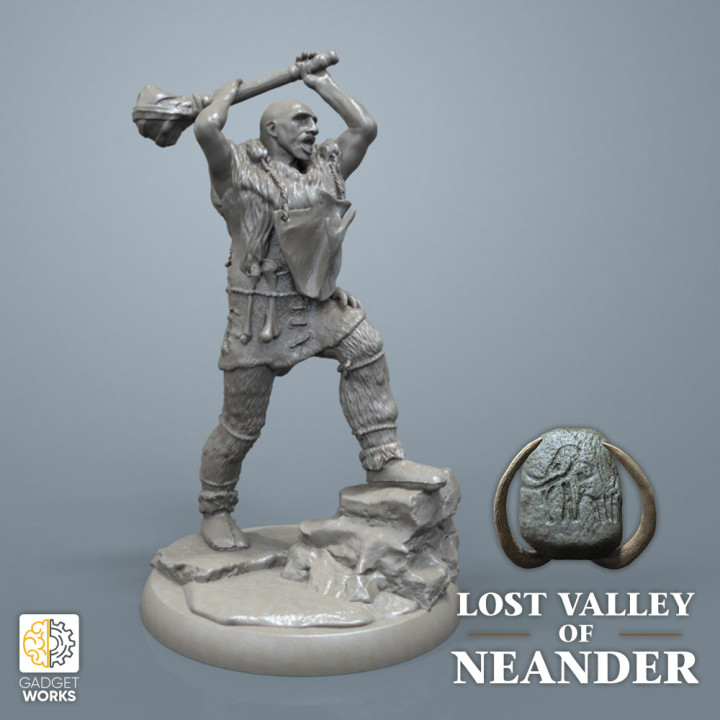 3D Printable Neanderthal Hunting Party 4 figures by Gadgetworks