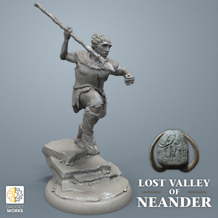 3D Printable Neanderthal Hunting Party 4 figures by Gadgetworks