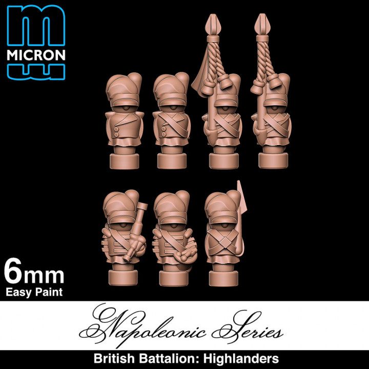 3D Printable British Battalion: Highlanders by Micron Miniatures