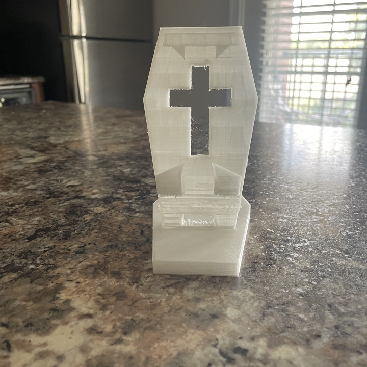 3D Printable Coffin Phone Stand by John lada