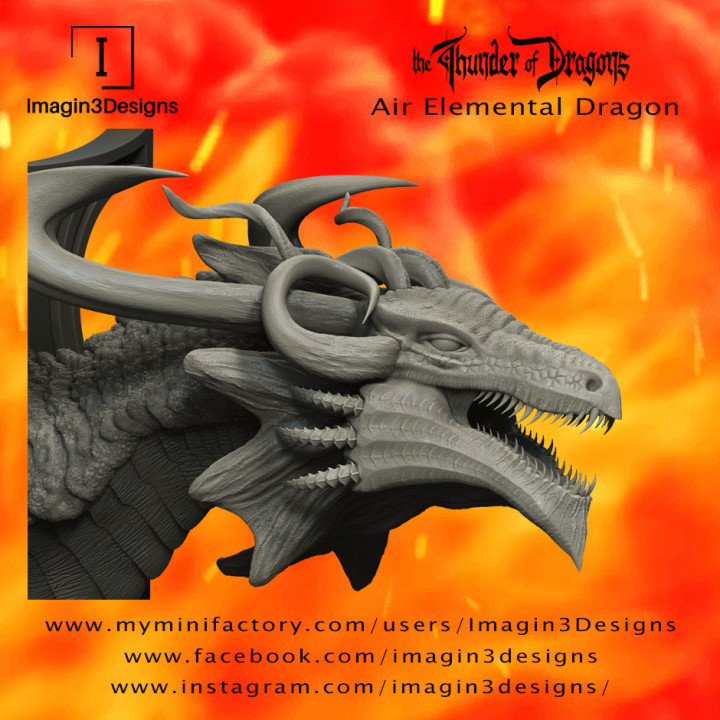 3D Printable PRE-SUPPORTED Huth'ratix -The Voice of Discord- The Air Elemental Dragon by ...