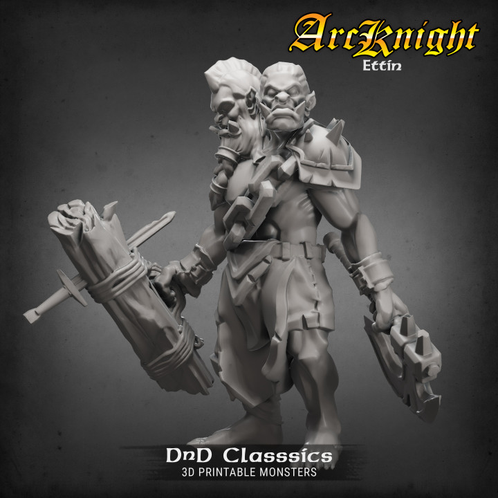 3D Printable Ettin : Tabletop Classics Series 1 by Arcknight LLC
