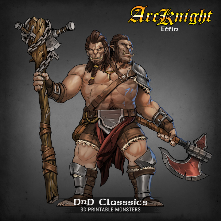 3D Printable Ettin : Tabletop Classics Series 1 by Arcknight LLC
