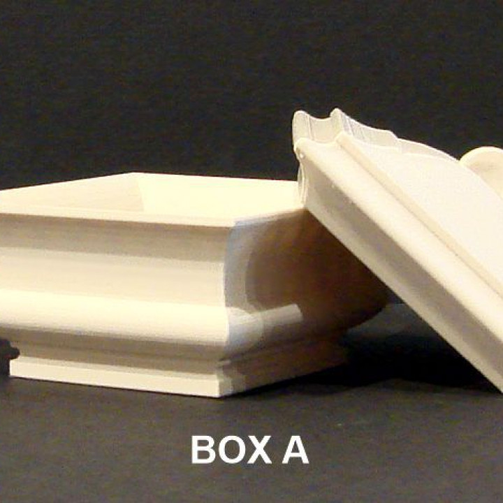 3D Printable SIX DECORATIVE BOXES by Colin Winslow