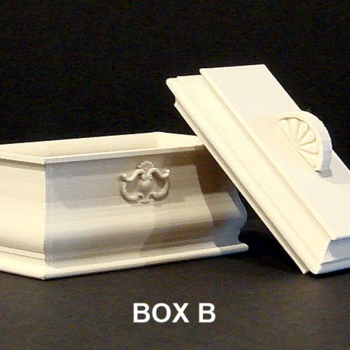 3D Printable SIX DECORATIVE BOXES by Colin Winslow