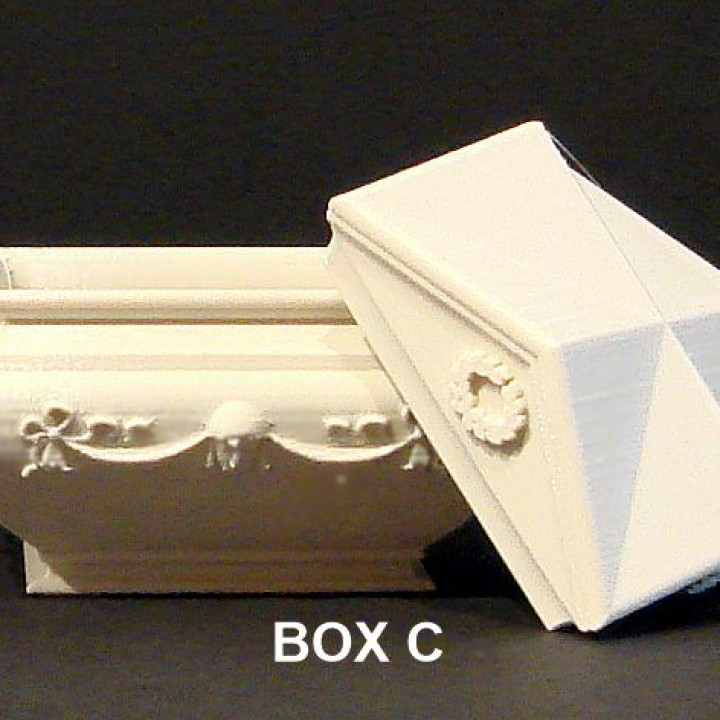 3D Printable SIX DECORATIVE BOXES by Colin Winslow