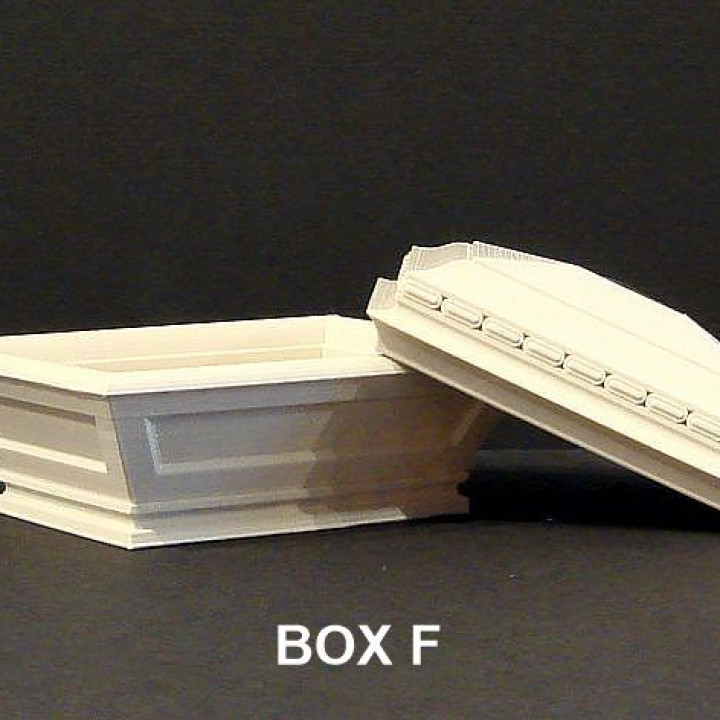 3D Printable SIX DECORATIVE BOXES by Colin Winslow