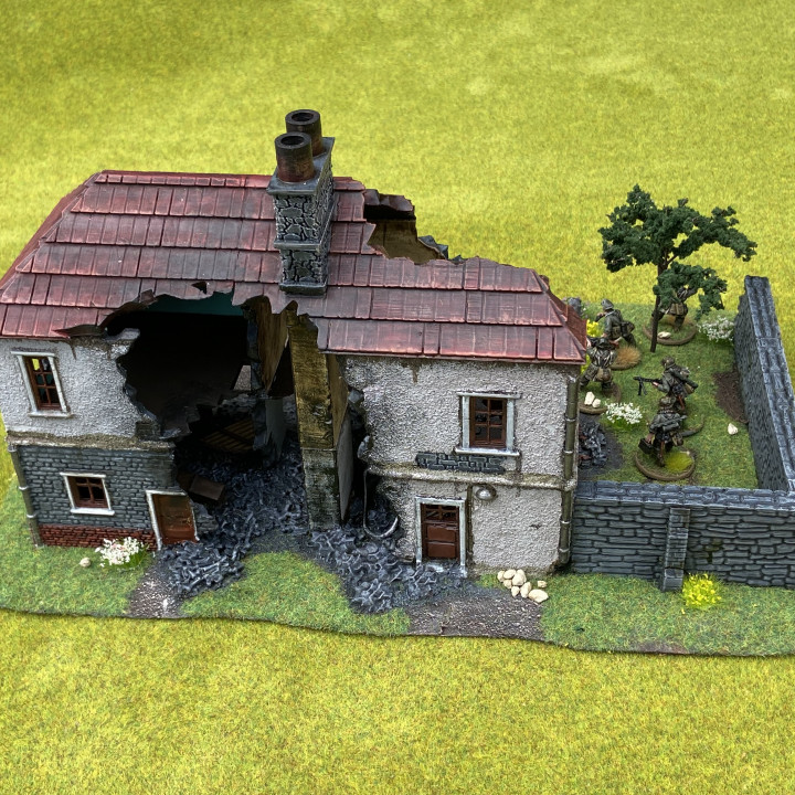 3D Printable Destroyed House 3 - 28mm for wargame by Eskice Miniature ...