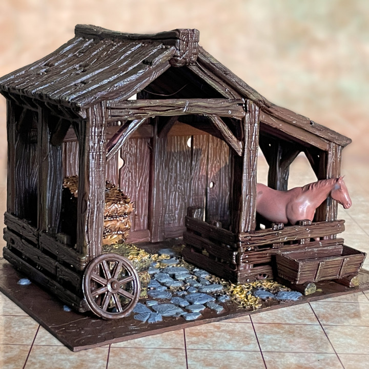 3D Printable Small Stable by Gracewindale Mini Scenery