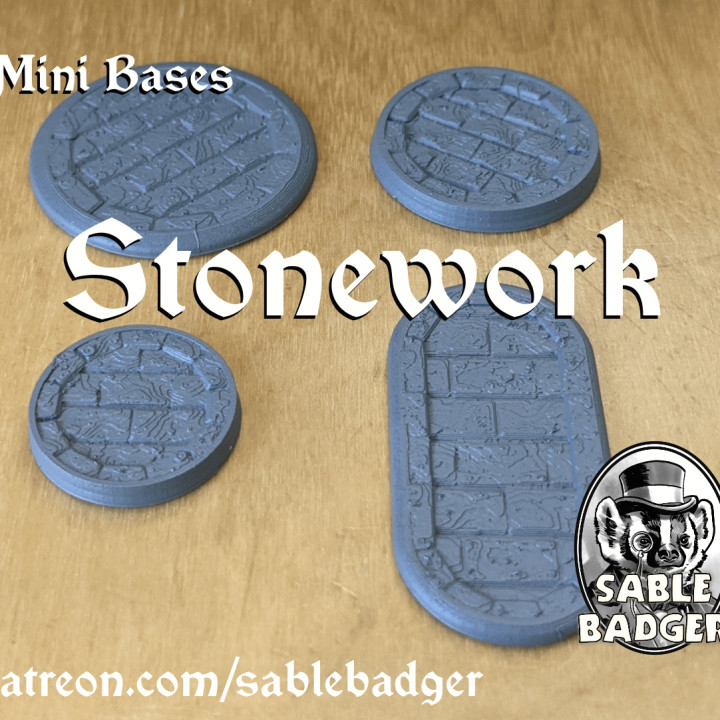 3D Printable Mini Bases - Stonework by brander roullett