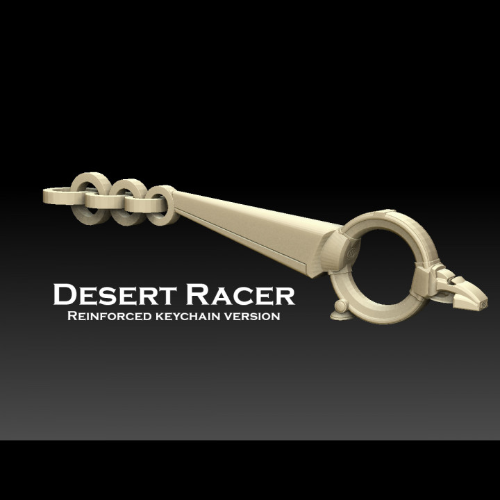 3D Printable Desert Racer Keychain by Sharedog Miniatures