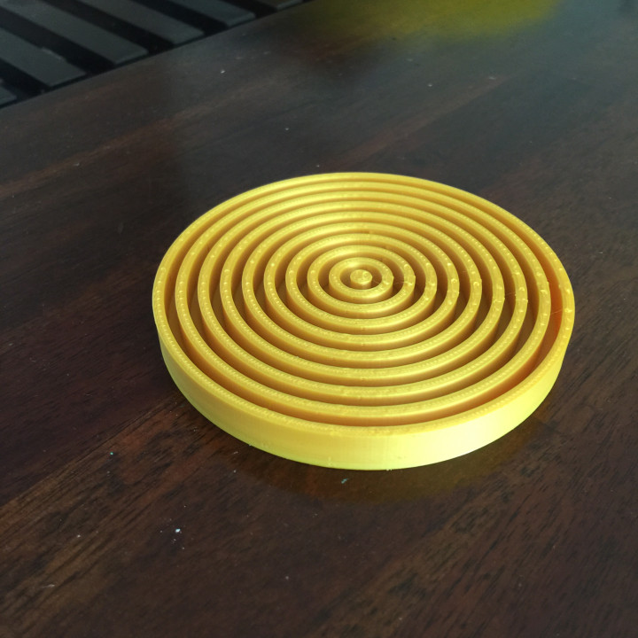 3D Printable Circular Ring Coasters by Michel
