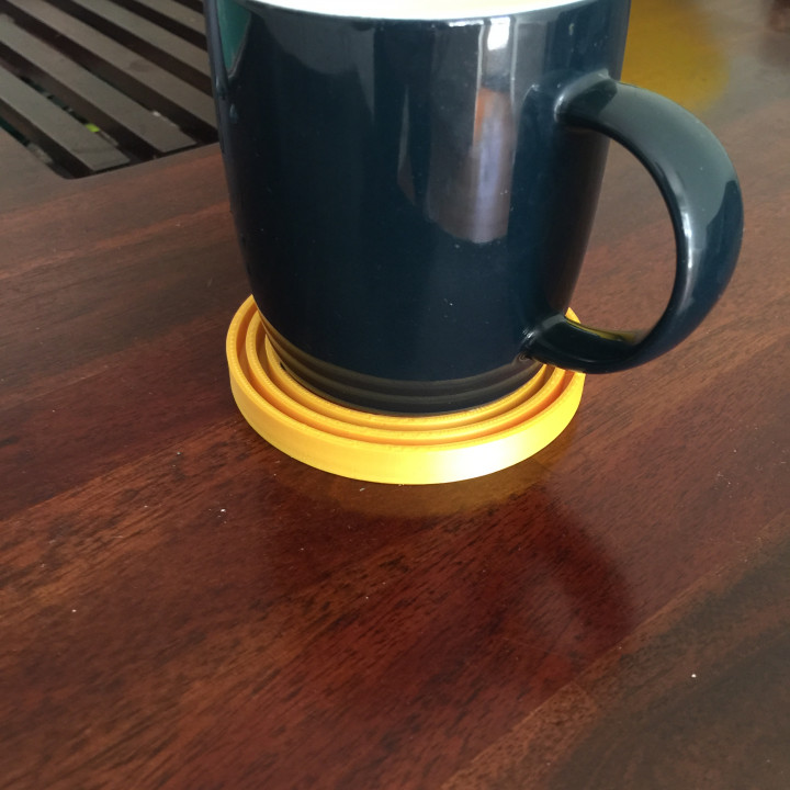 3D Printable Circular Ring Coasters by Michel