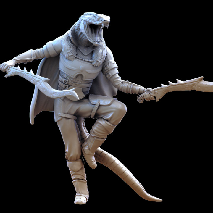 3D Printable Aerialist Rogue (Snake Folk) by Mini Monster Mayhem