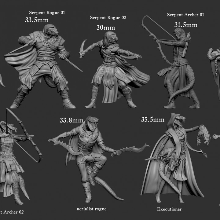 3D Printable Serpent Assassin (Snake Folk) by Mini Monster Mayhem