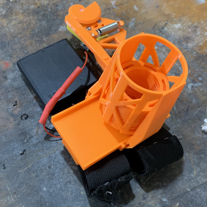 3D Printable Arm Mounted Disk Launcher by mgineer