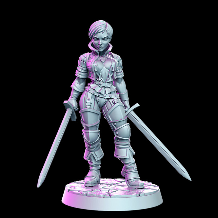 3D Printable Daena - Female knight - 32mm - DnD by RN Estudio
